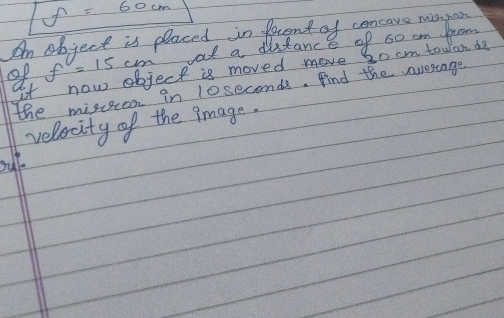 An object is placed in front of a concave | StudyX