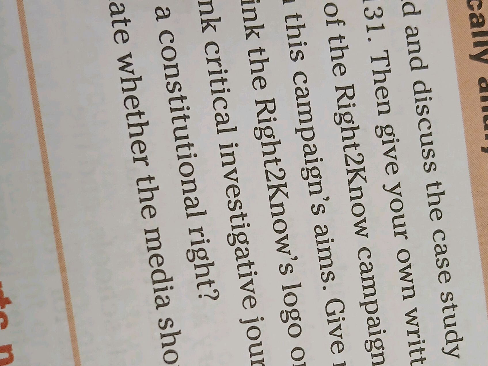 d and discuss the case study 131. Then give | StudyX