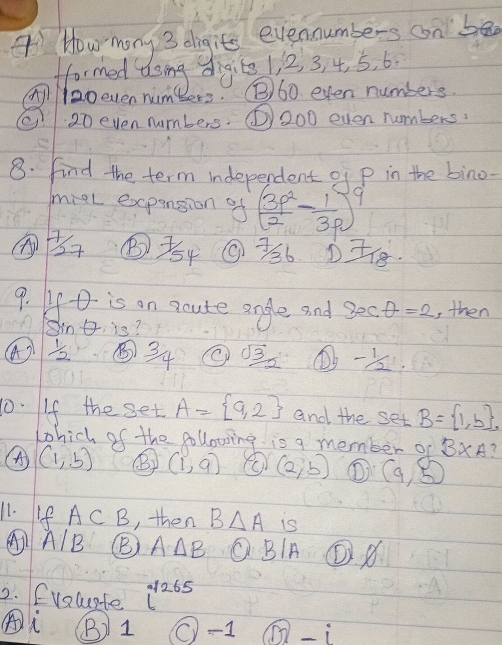 7. How many 3 digits even numbers can be | StudyX