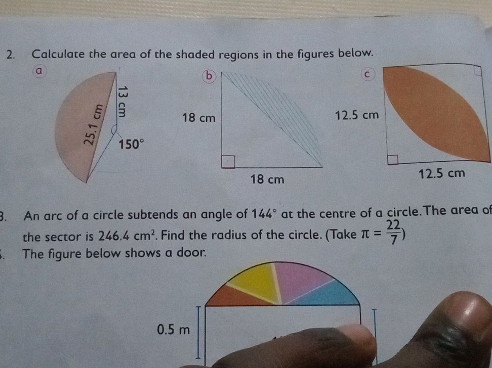 2. Calculate the area of the shaded regions | StudyX