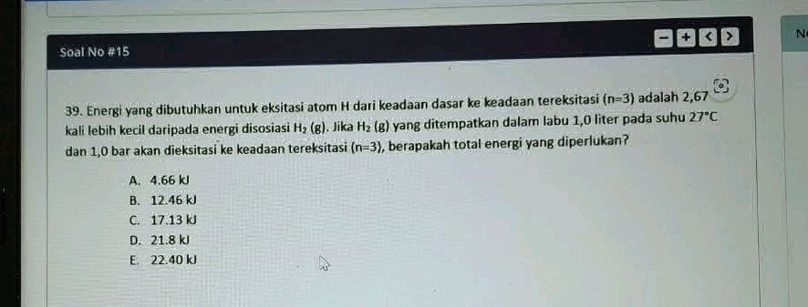 39. Energi yang dibutuhkan untuk eksitasi | StudyX