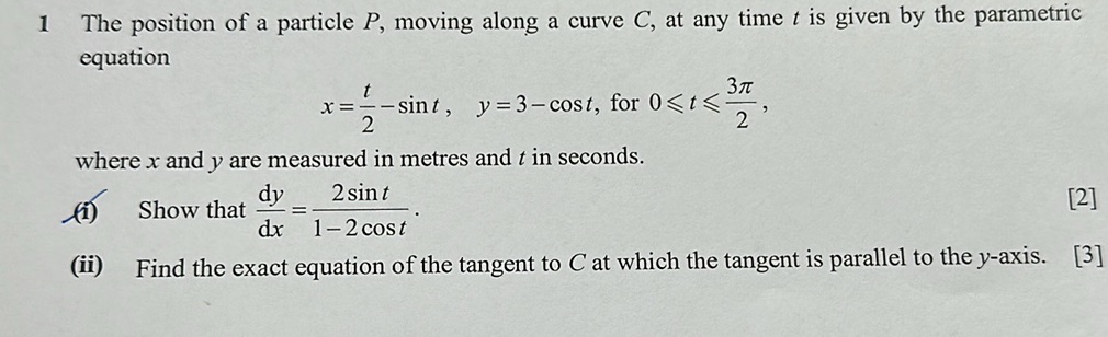 1 The position of a particle P, moving along | StudyX