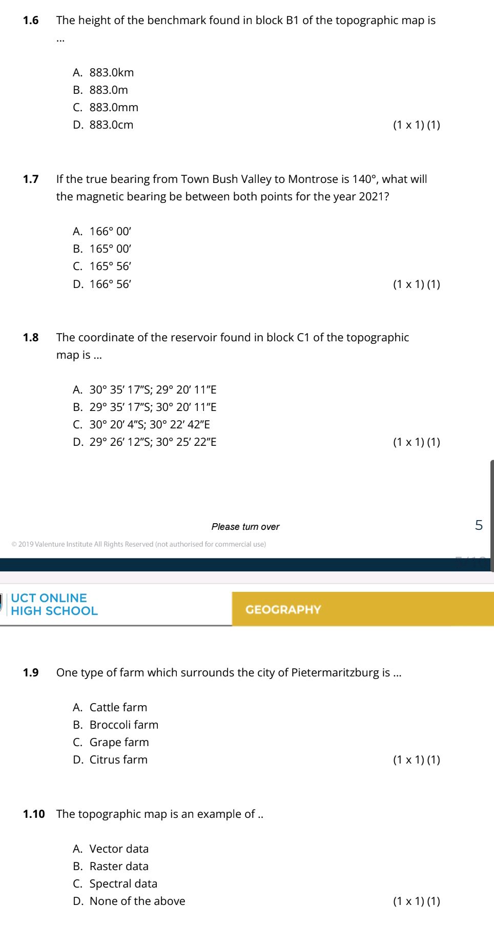 1.6 The height of the benchmark found in | StudyX