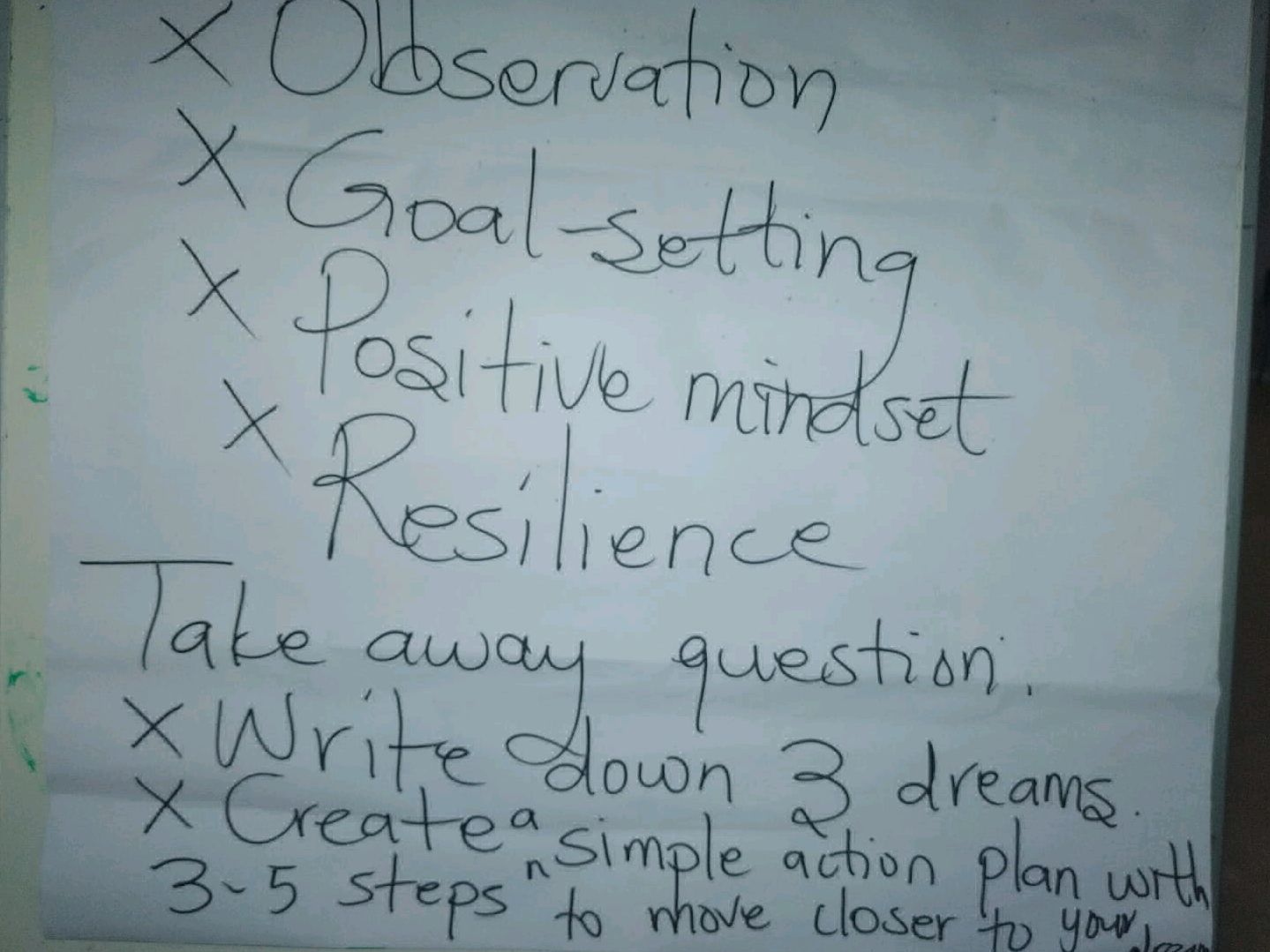 Take away question. Write down 3 dreams. | StudyX