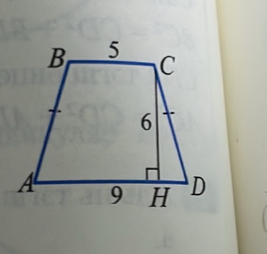 The image shows a trapezoid ABCD with the | StudyX