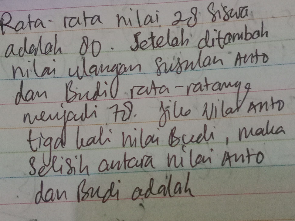 Rata-rata nilai 28 siswa adalah 80. Setelah | StudyX