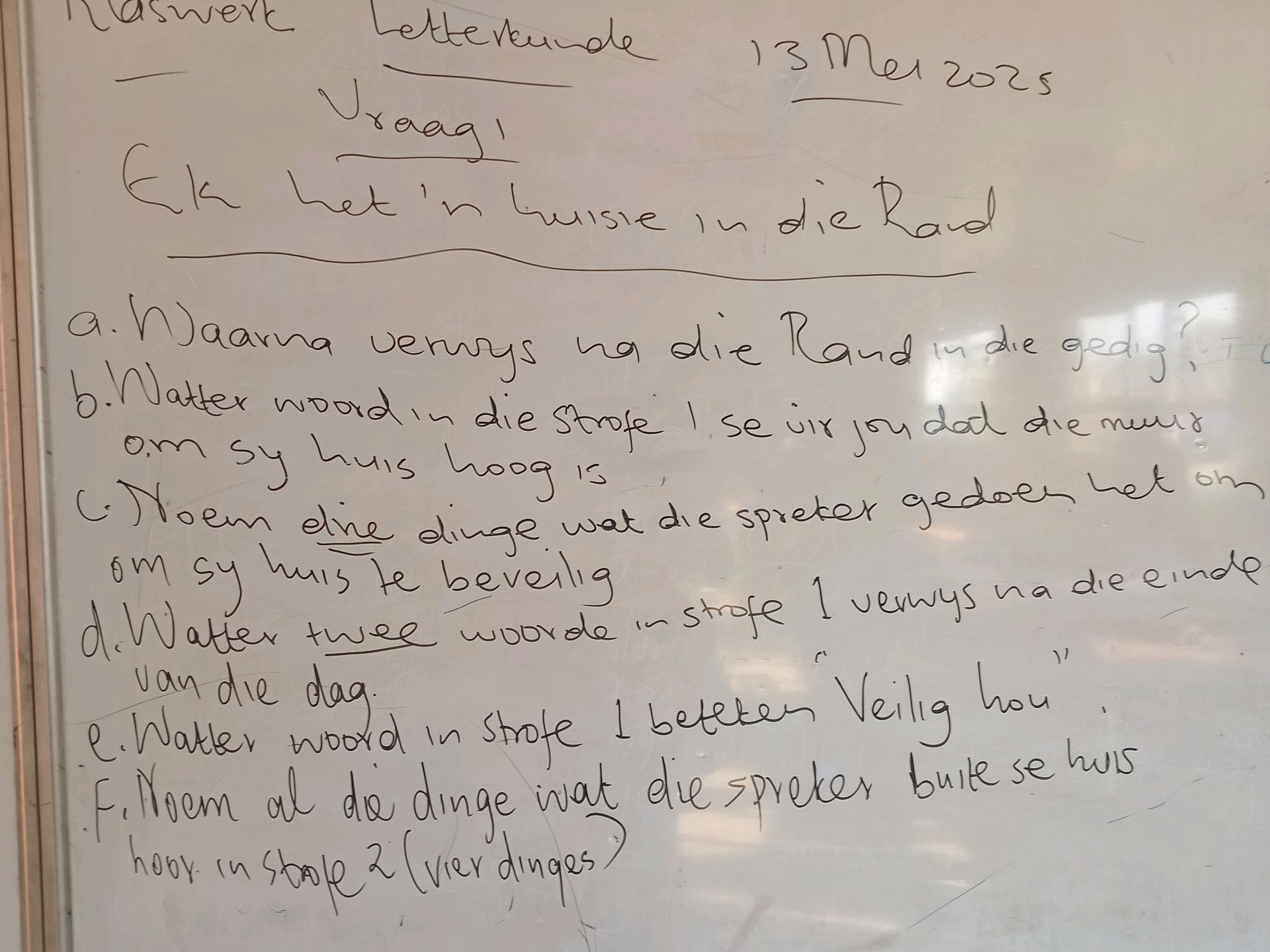 a. Waarna verwys na die Rand in die gedig? | StudyX