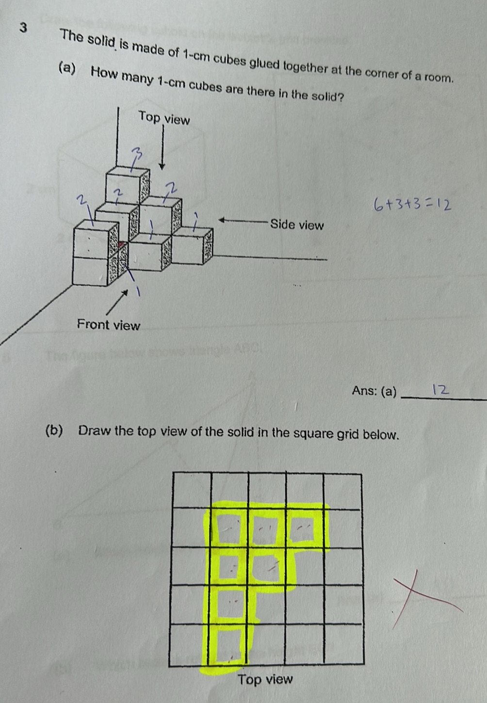 3 The solid is made of 1-cm cubes glued | StudyX