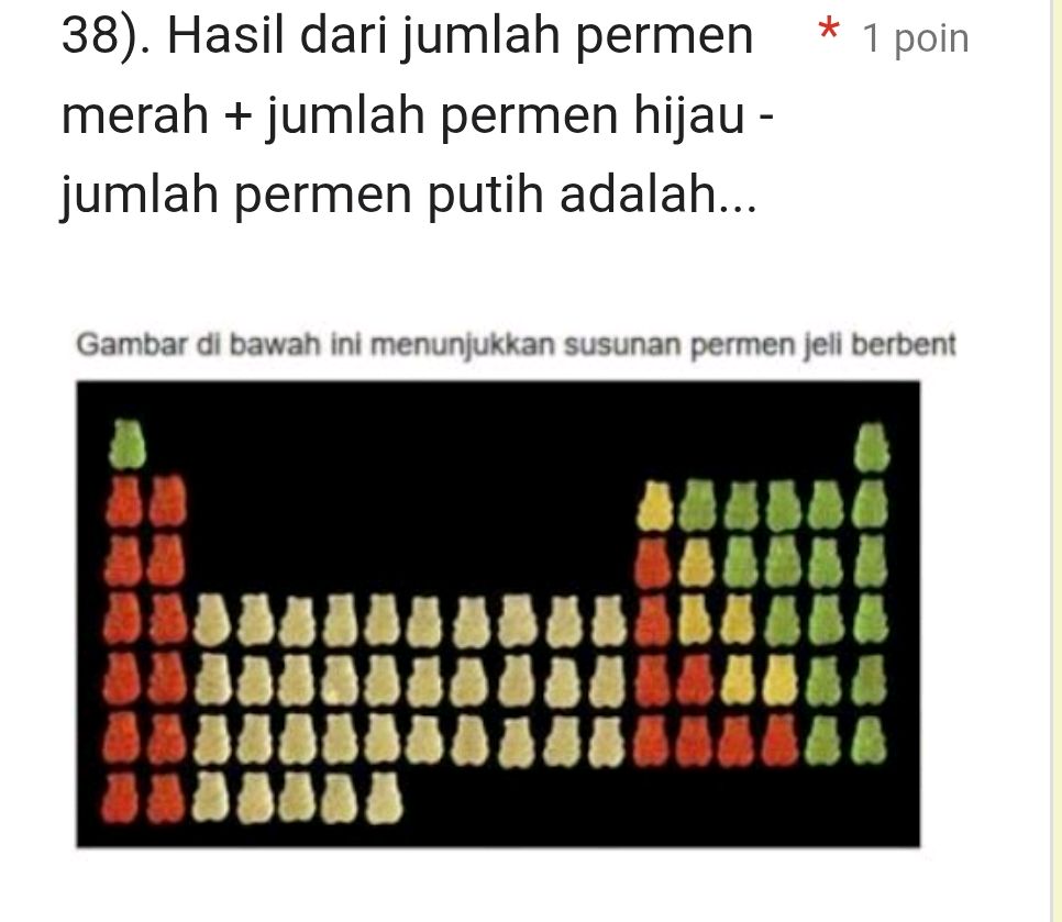 38). Hasil dari jumlah permen merah + jumlah | StudyX