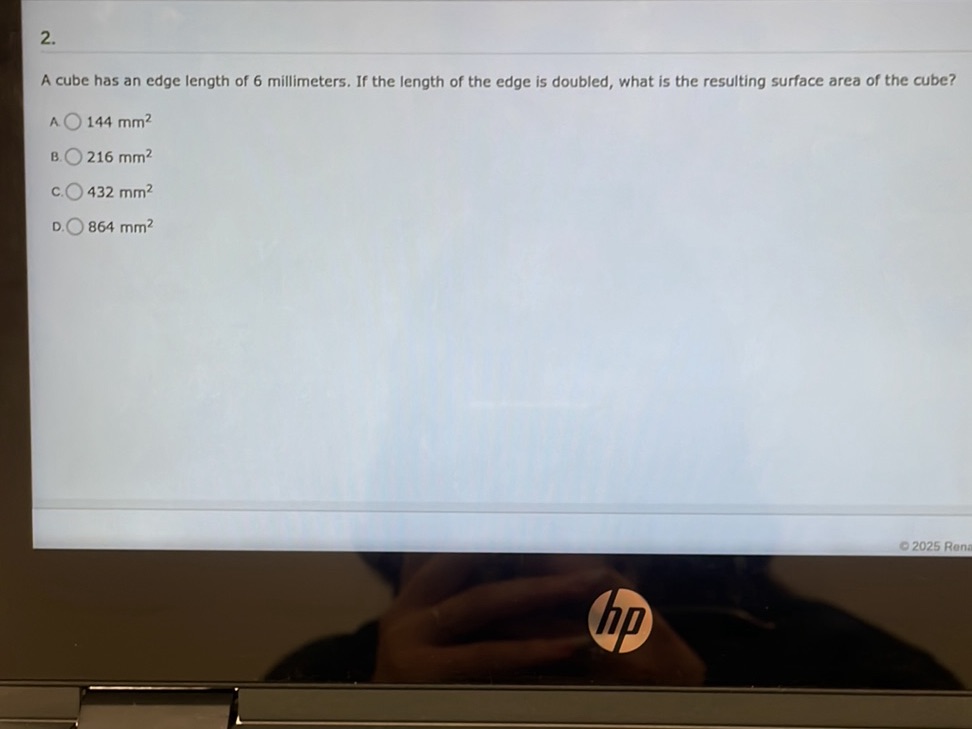 A cube has an edge length of 6 millimeters. | StudyX