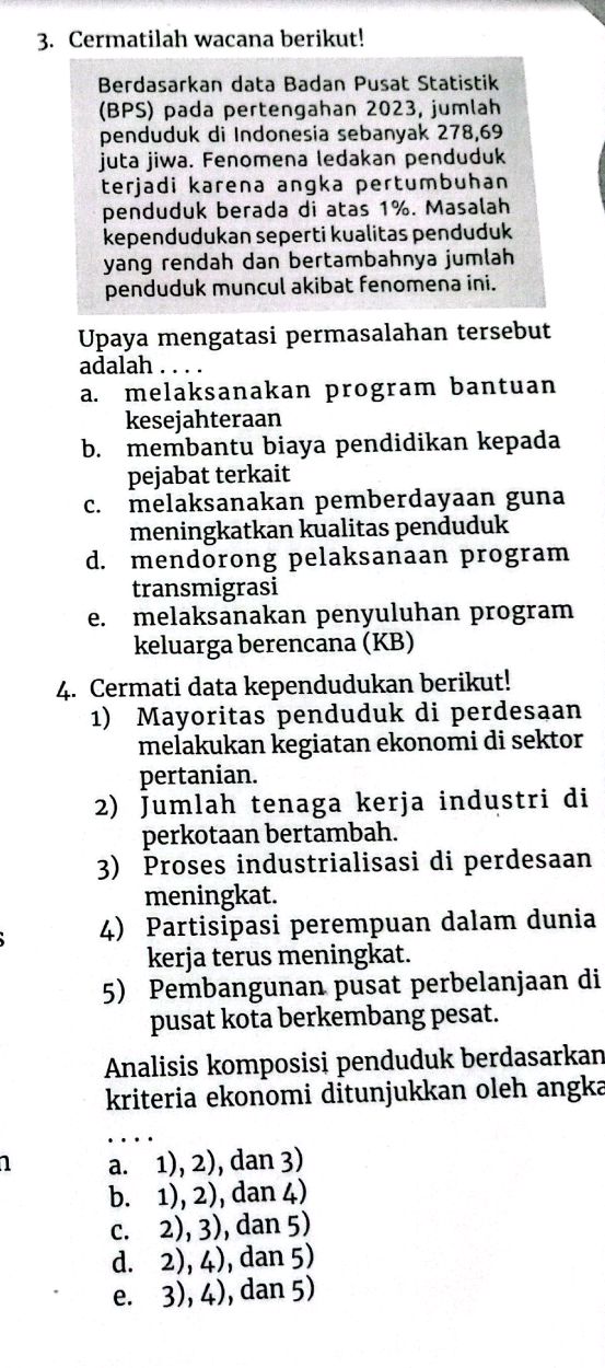 3. Cermatilah wacana berikut! Berdasarkan | StudyX