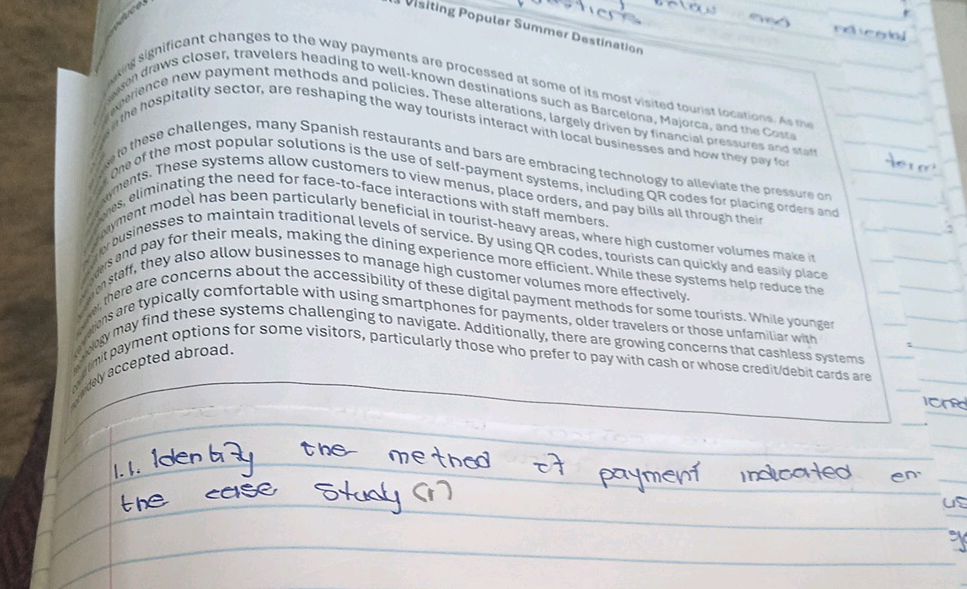 1.1. Identify the method of payment | StudyX