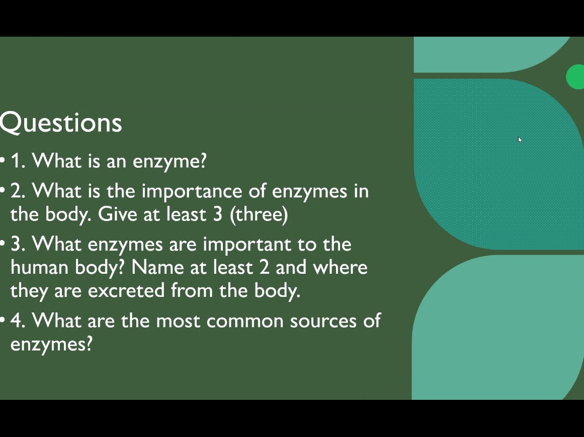 Questions - 1. What is an enzyme? - 2. | StudyX