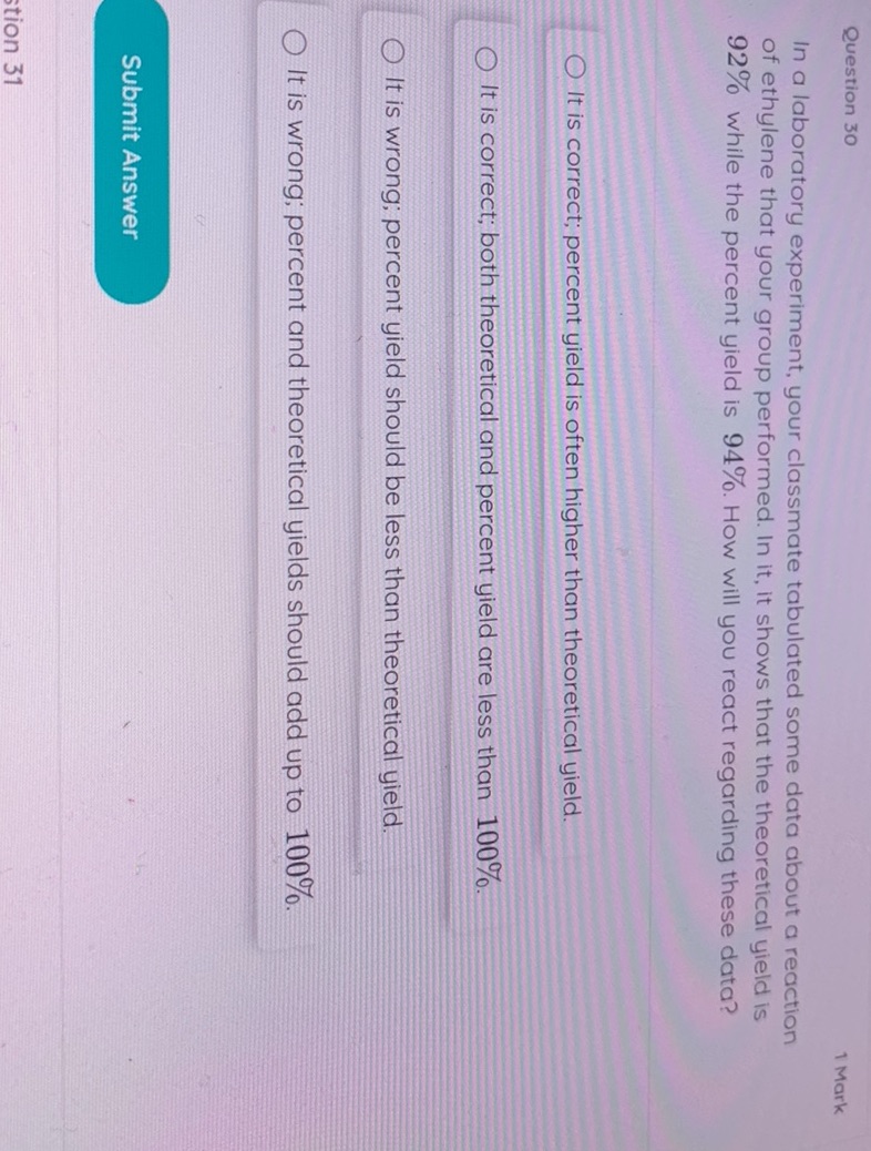 In a laboratory experiment, your classmate | StudyX