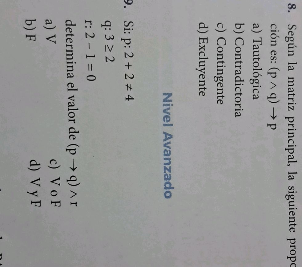 8. Según la matriz principal, la siguiente | StudyX