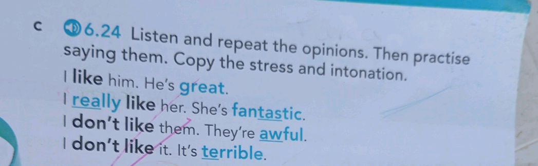 6.24 Listen and repeat the opinions. Then | StudyX