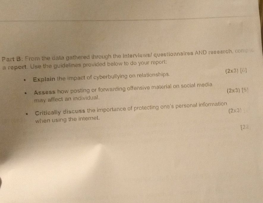 Part B: From the date gathered through the | StudyX