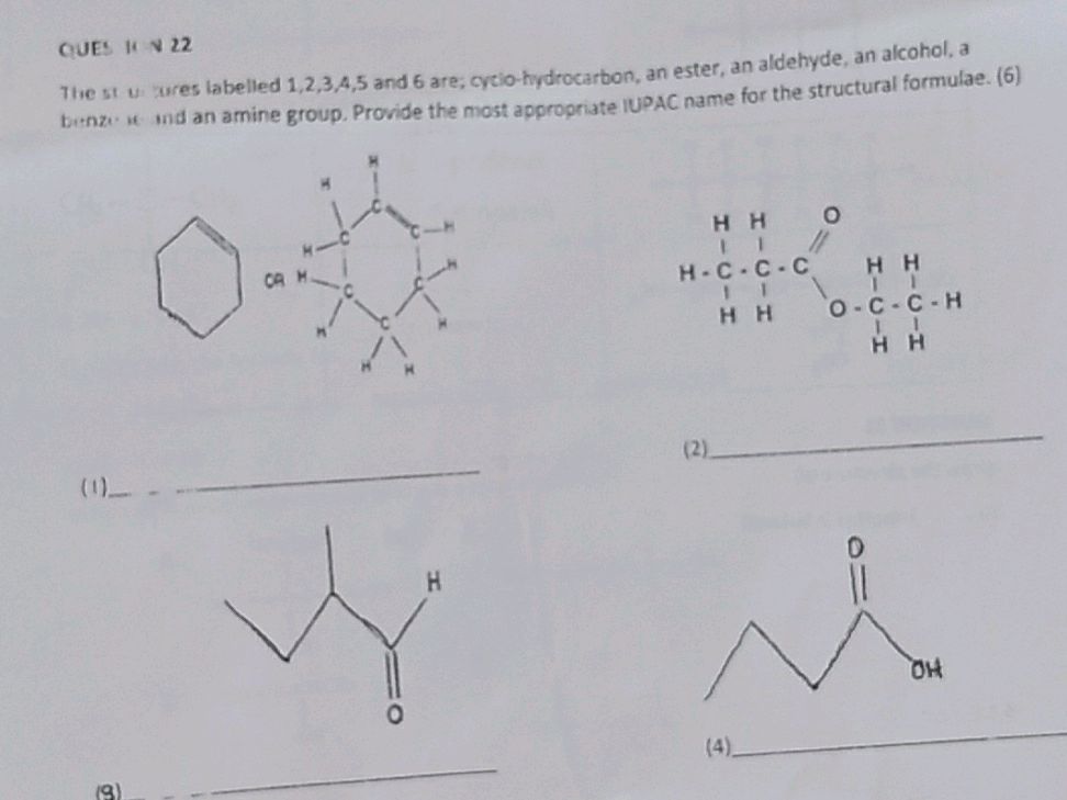 QUES IN 22 The structures labelled | StudyX