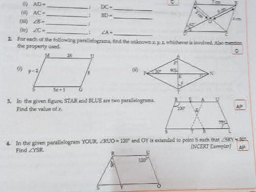 2. For each of the following parallelograms, | StudyX