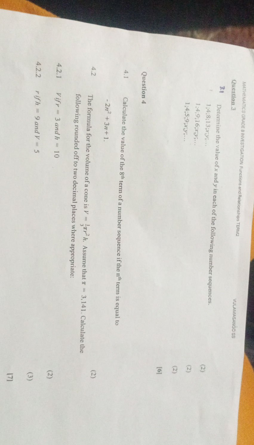 Question 3 3.1 Determine the value of x and | StudyX