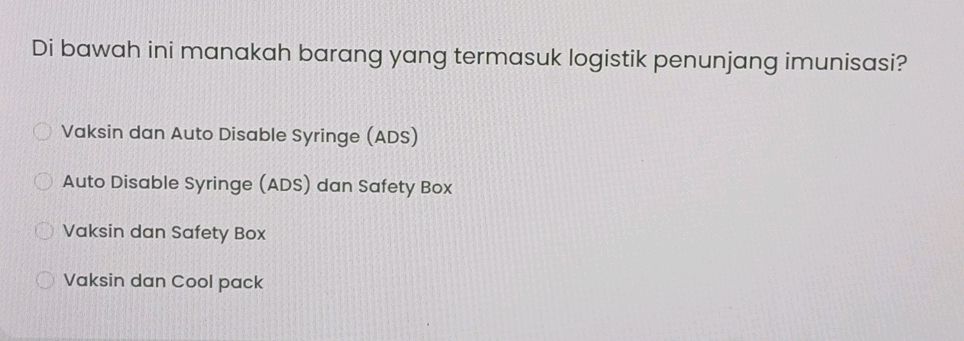 Di bawah ini manakah barang yang termasuk | StudyX