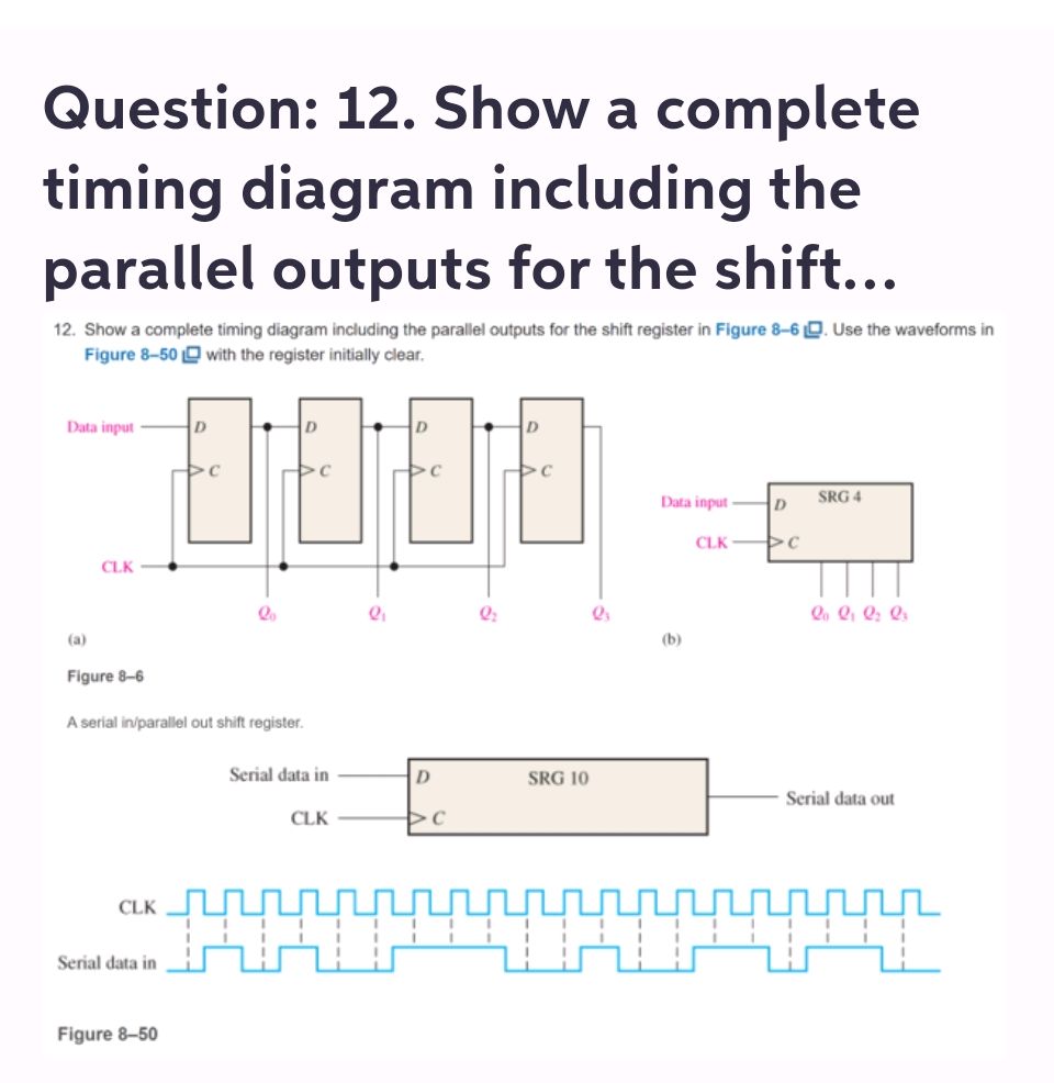 Question: 12. Show a complete timing diagram | StudyX