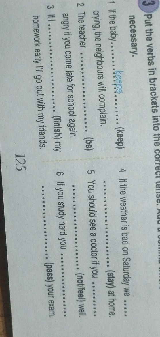 3 Put the verbs in brackets into the correct | StudyX