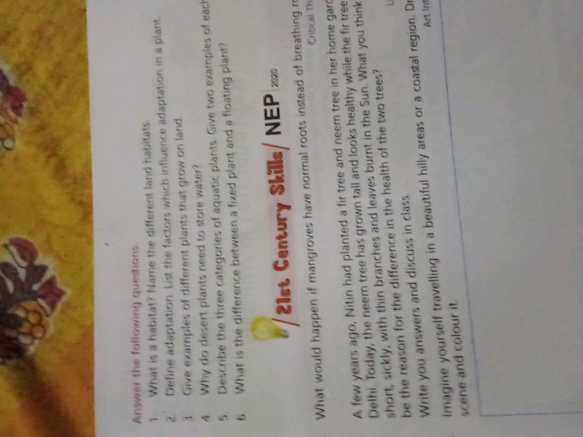 1. What is a habitat? Name the different | StudyX