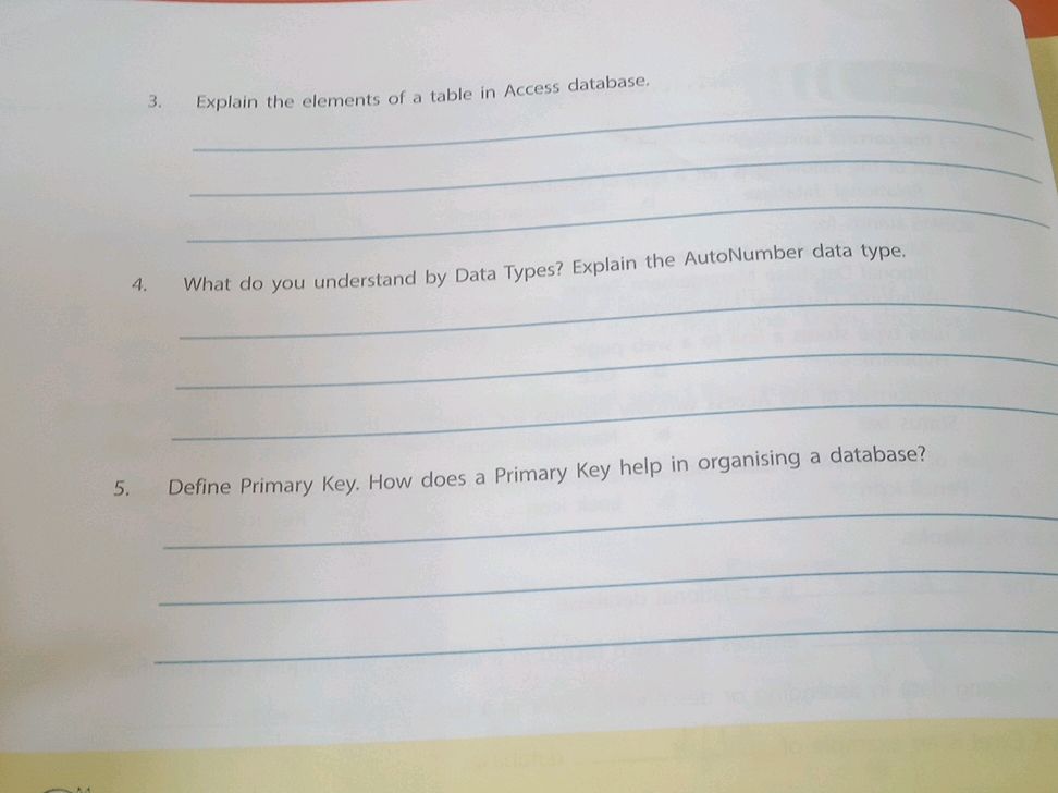 3. Explain the elements of a table in Access | StudyX