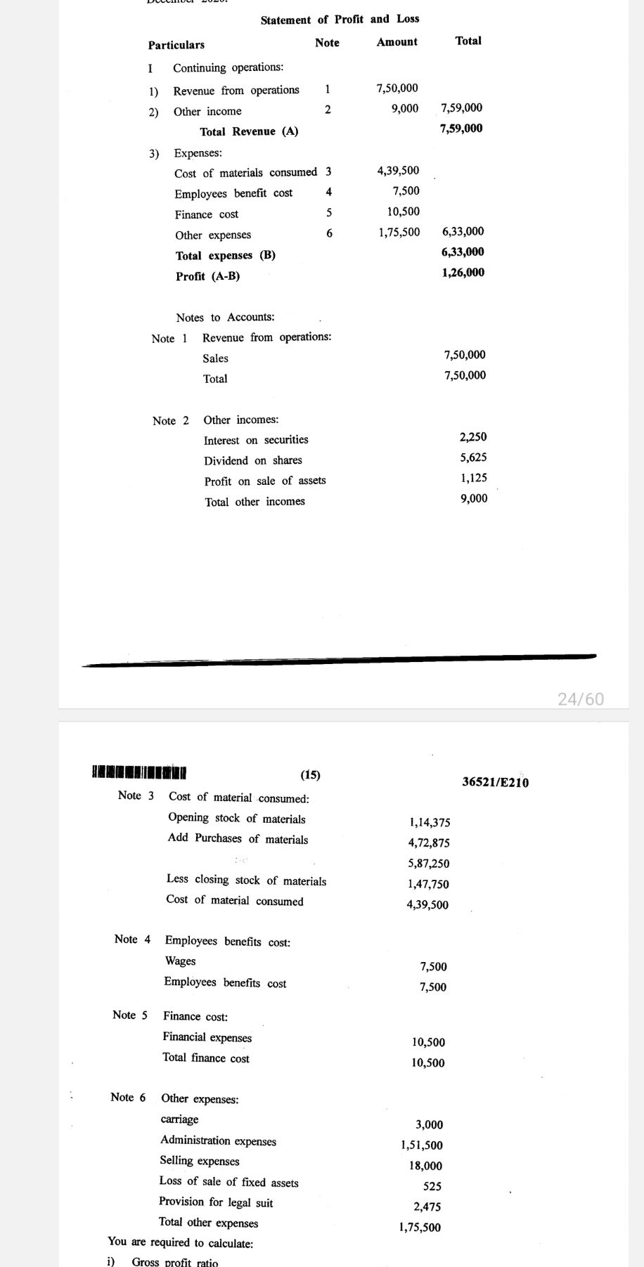 Statement of Profit and Loss Particulars | | StudyX