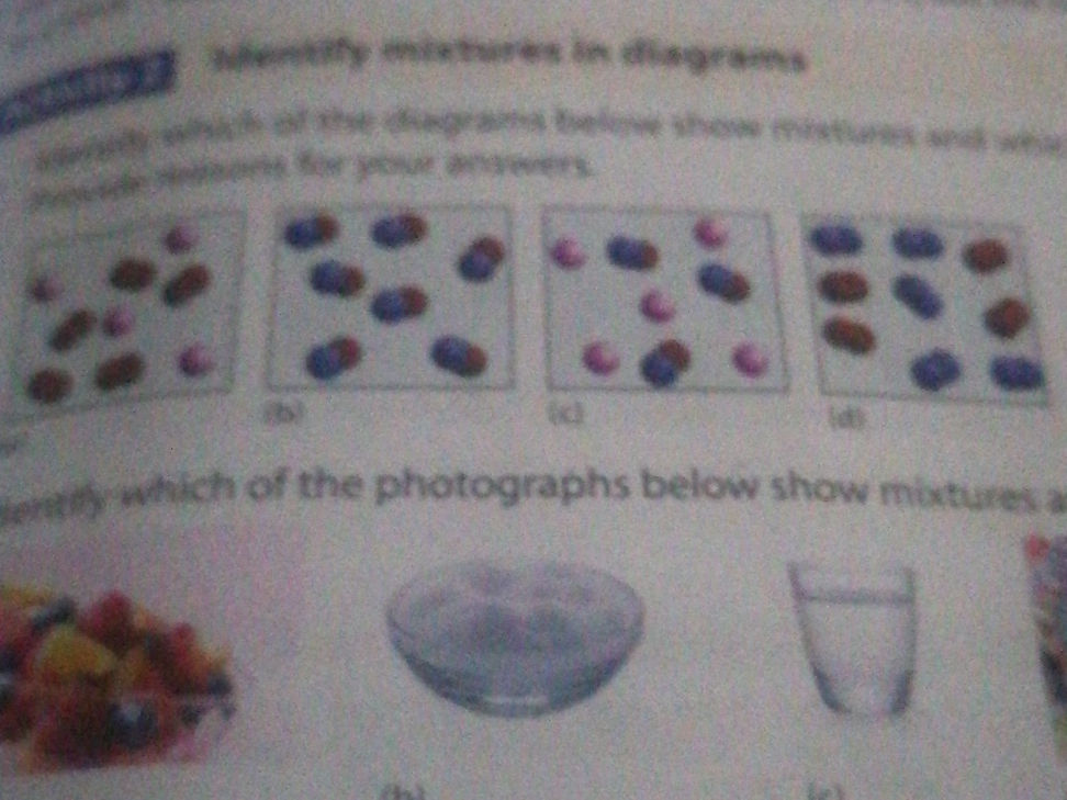 Identify mixtures in diagrams. Identify | StudyX