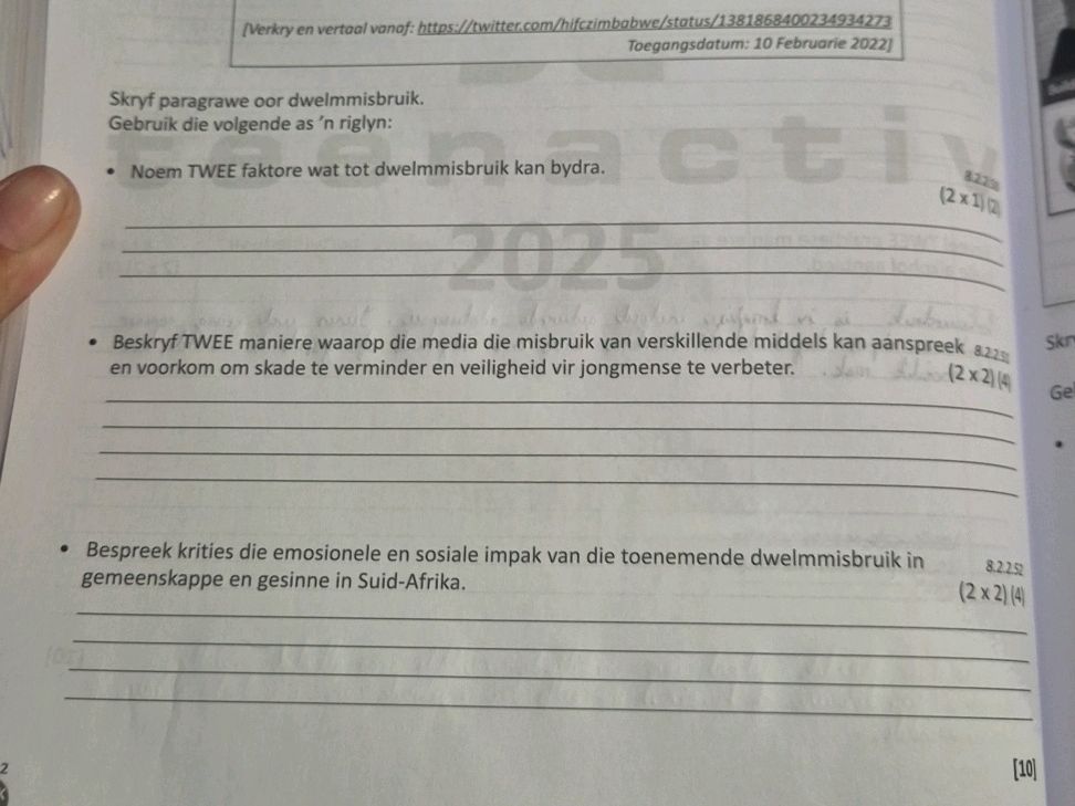 Skryf paragrawe oor dwelmmisbruik. Gebruik | StudyX