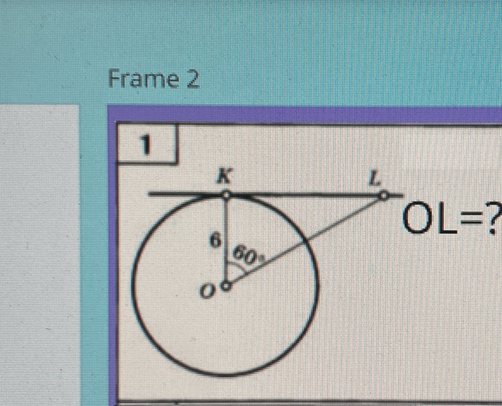 OL = ? In the diagram, a circle with center | StudyX