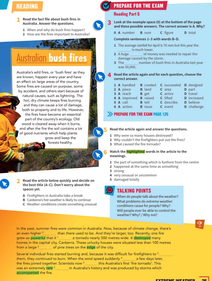 1 Read the fact file about bush fires in | StudyX