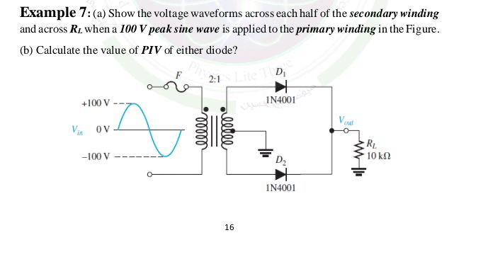 Example 7: (a) Show the voltage waveforms | StudyX