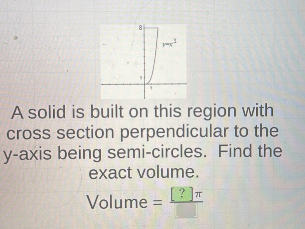 A solid is built on this region with cross | StudyX