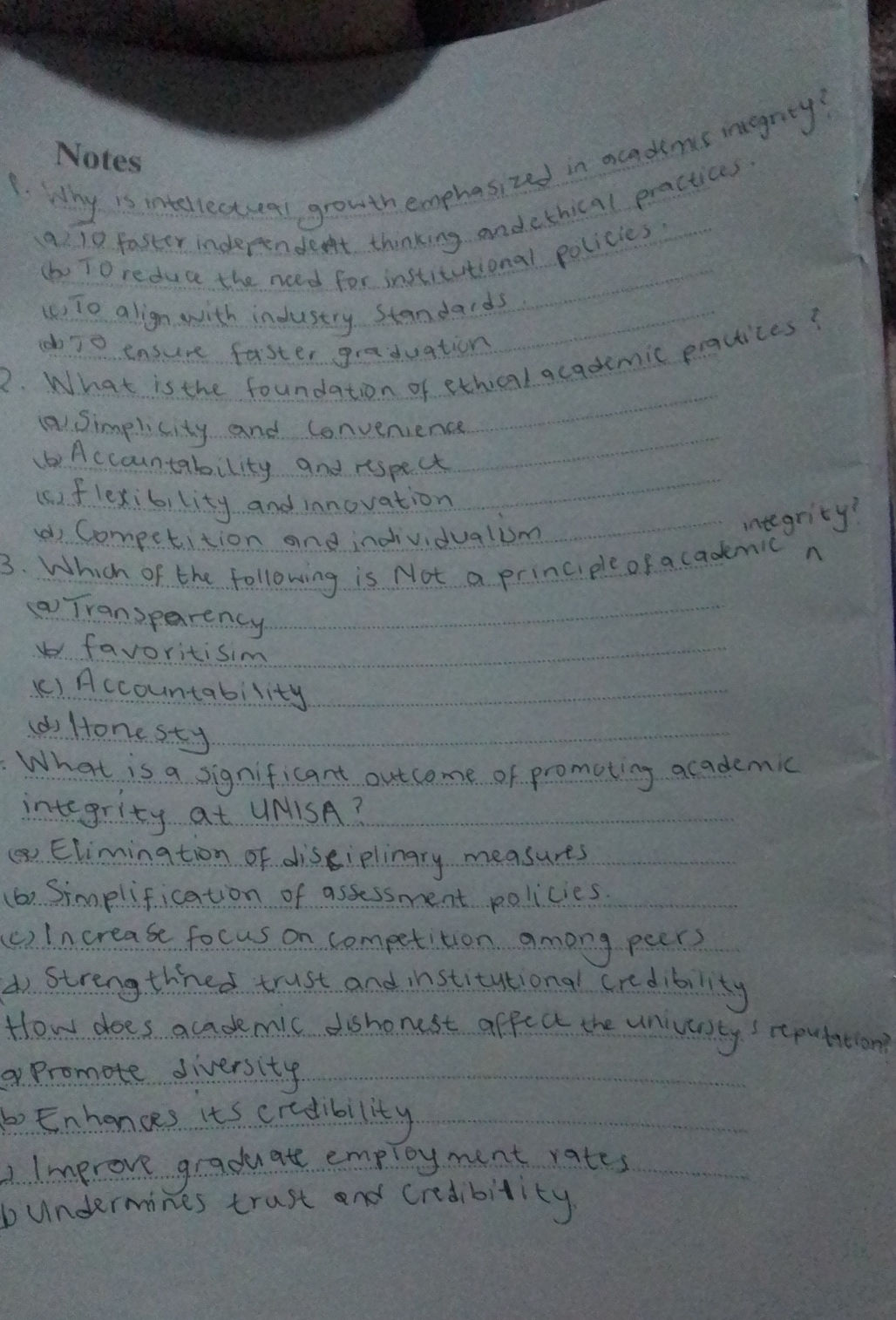 1. Why is intellectual growth emphasized in | StudyX