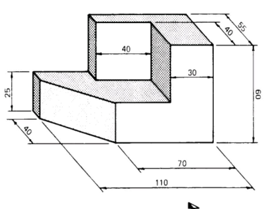 The image shows a 3D object with dimensions | StudyX