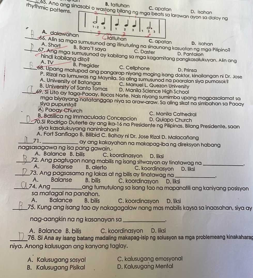 65. Ano ang sinasabi o wastong bilang ng mga | StudyX