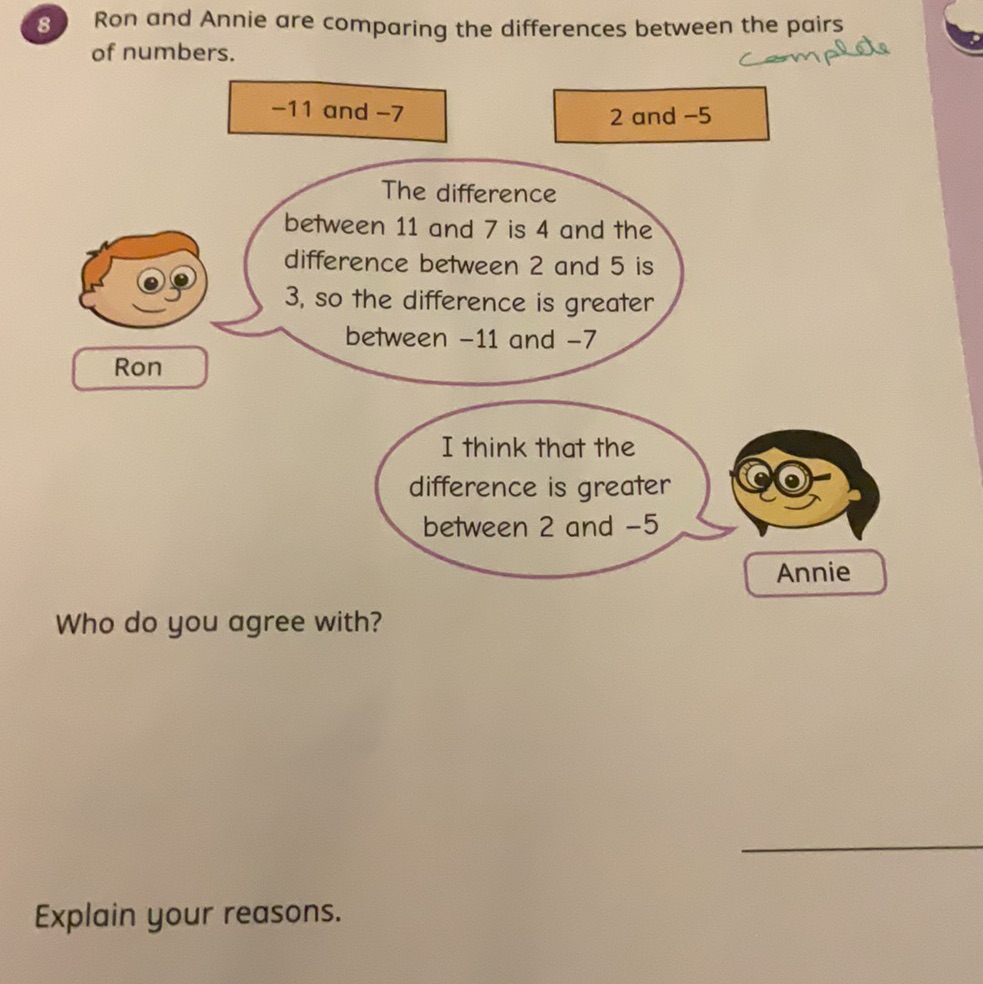 Ron and Annie are comparing the differences | StudyX