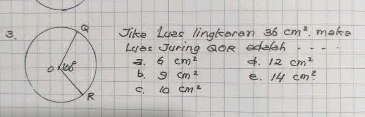 3. A circle with a central angle of 108 | StudyX