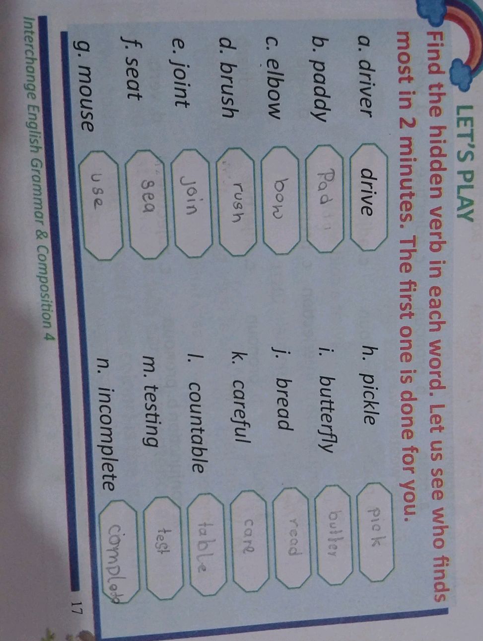 Find the hidden verb in each word. Let us | StudyX