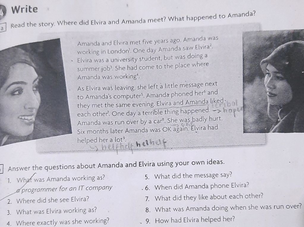 a Read the story. Where did Elvira and | StudyX