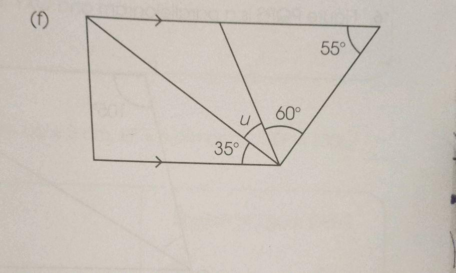 Find the value of angle $u$ in the given | StudyX
