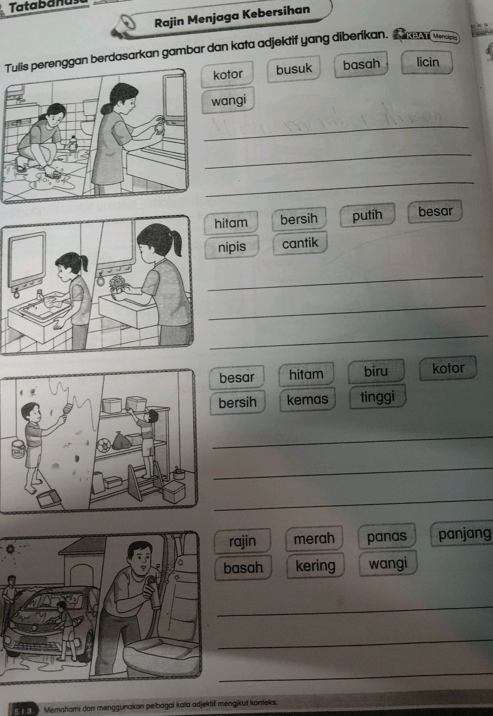 Tulis perenggan berdasarkan gambar dan kata | StudyX