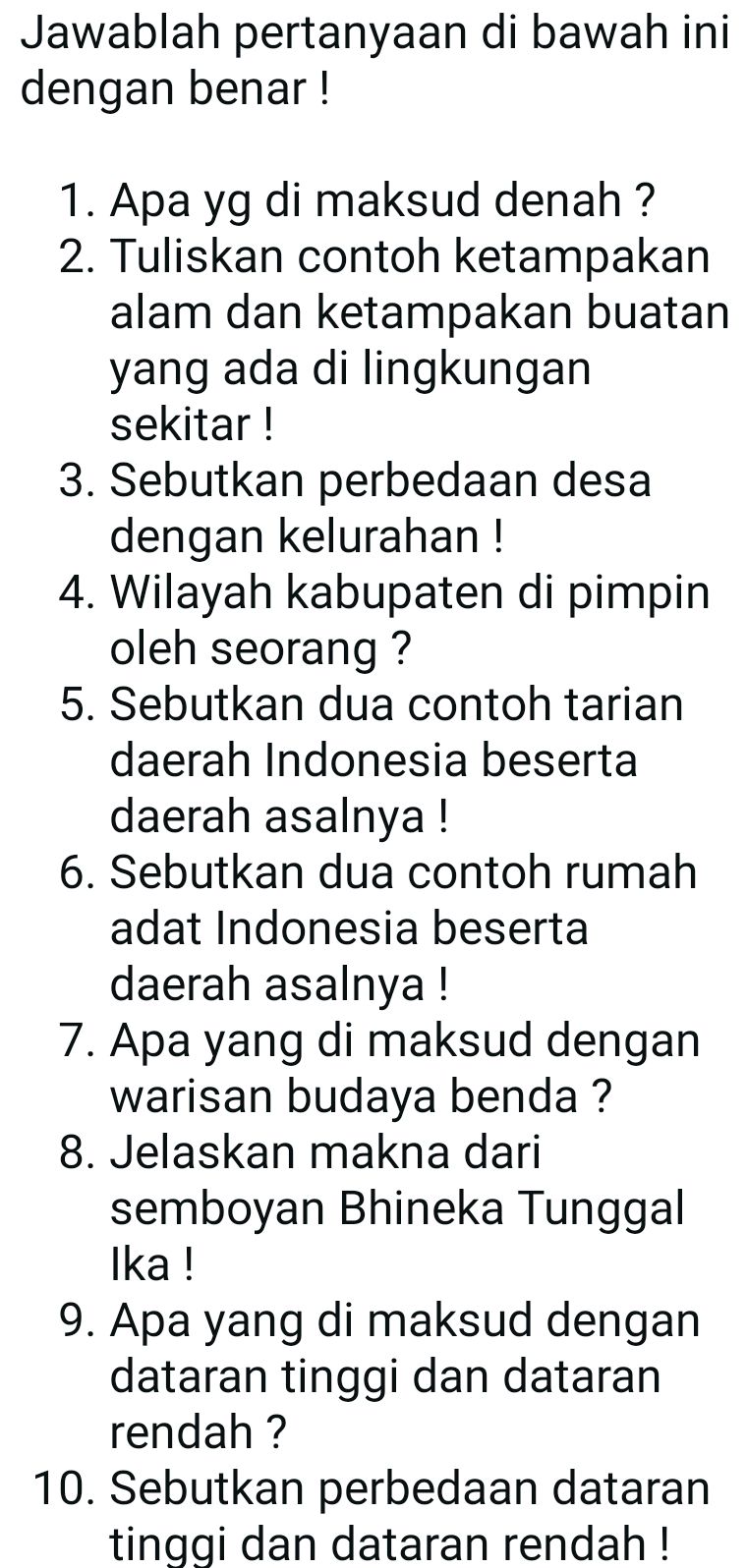 Jawablah pertanyaan di bawah ini dengan | StudyX