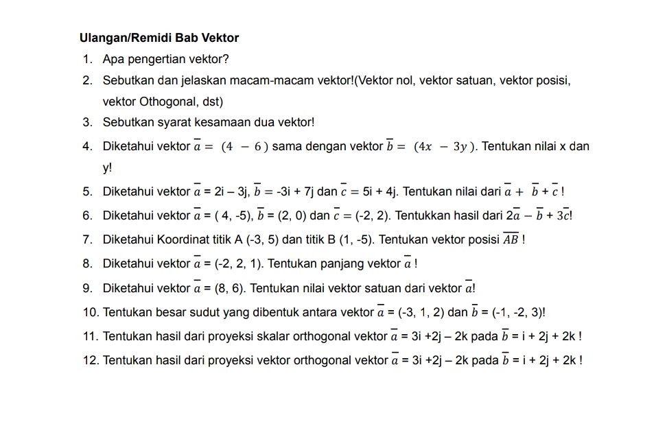 1. Apa pengertian vektor? 2. Sebutkan dan | StudyX