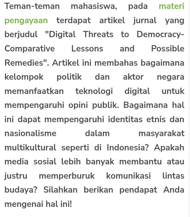 Teman-teman mahasiswa, pada materi pengayaan | StudyX