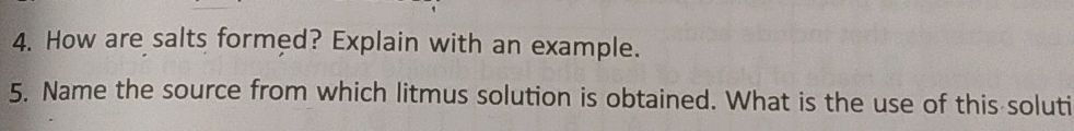 4. How are salts formed? Explain with an | StudyX
