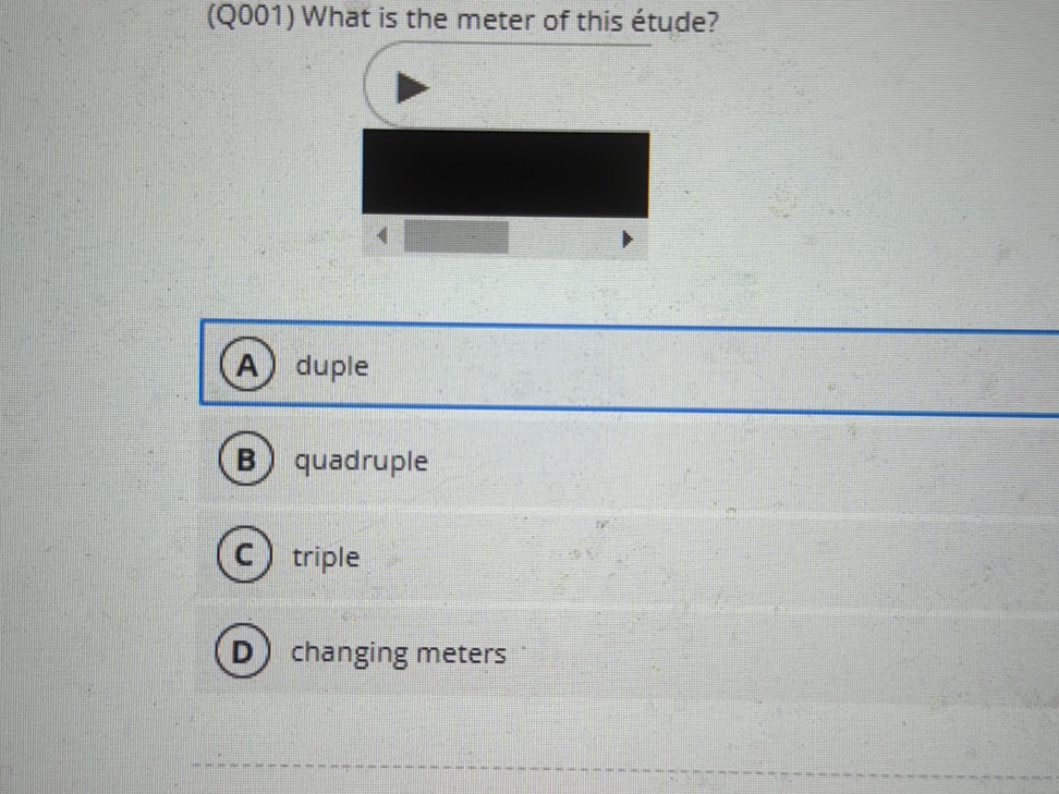 (Q001) What is the meter of this étude? A) | StudyX
